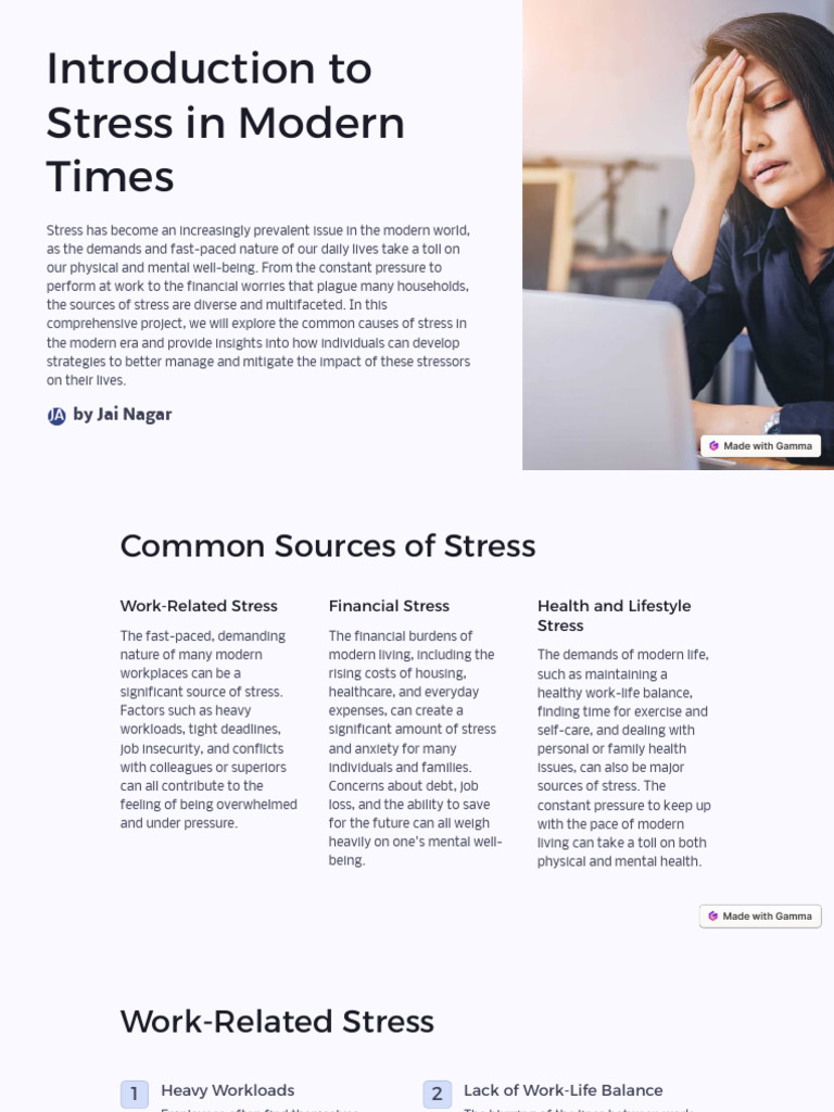 Introduction To Stress in Modern Times | Download Free PDF | Cost Of ...