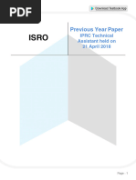 Isro Scientist Previous Year Paper 2024 Mechanical Engineering | PDF