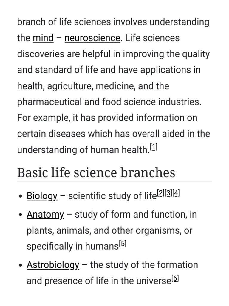 List of Life Sciences | PDF | Biopolymer | Biology