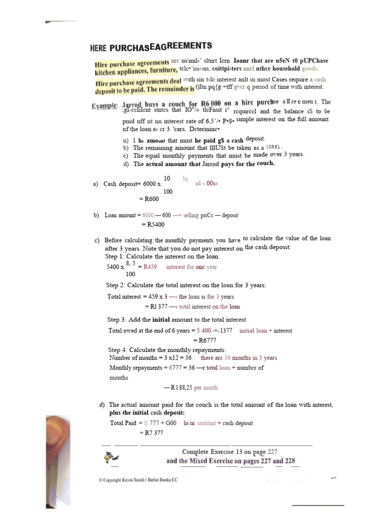 Hire Purchase Agreements | PDF | Interest | Loans