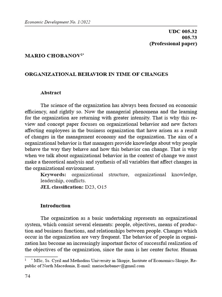 00-Organizational-Behavior | PDF | Organizational Behavior | Attitude (Psychology)