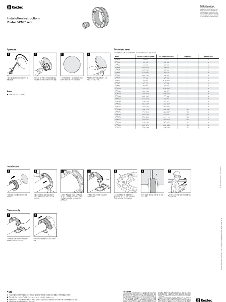 Doc 000116 E Roxtec Spm Installation Instruction En For Web Use Pdf