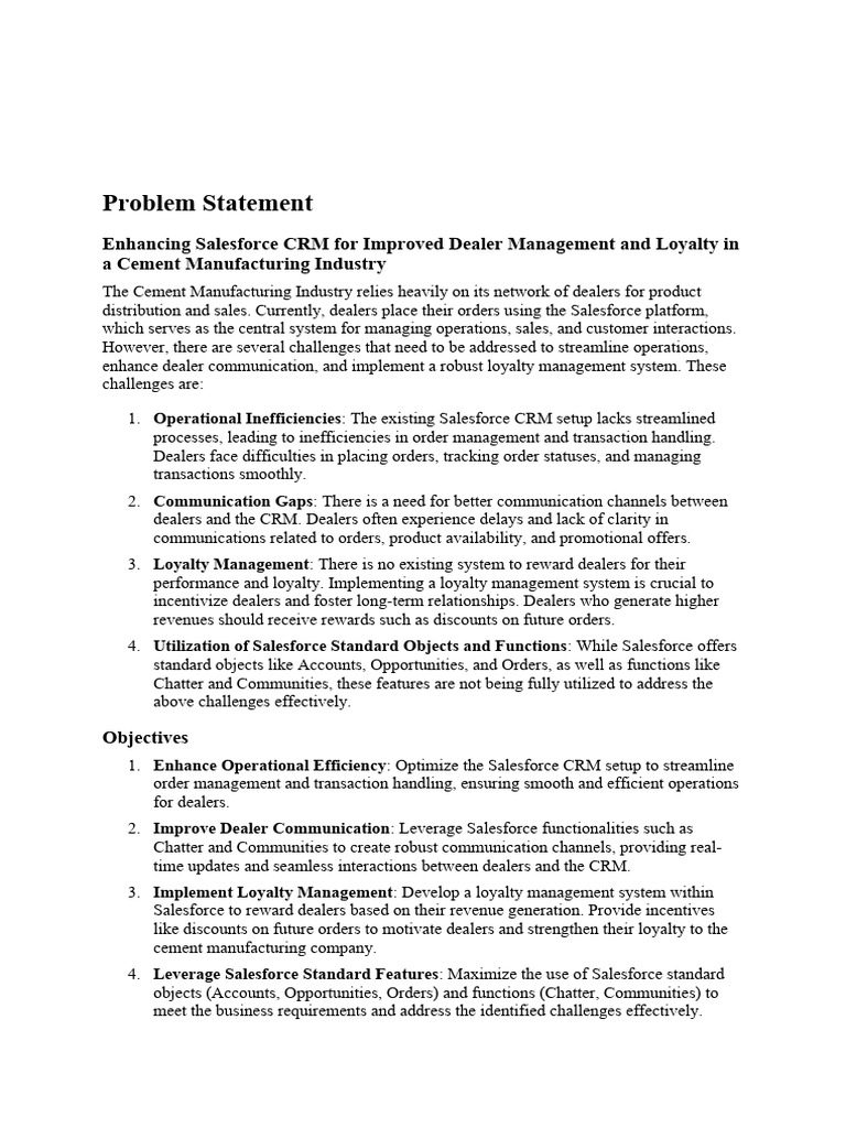 Problem Statement-Cement Industry | PDF | Customer Relationship ...