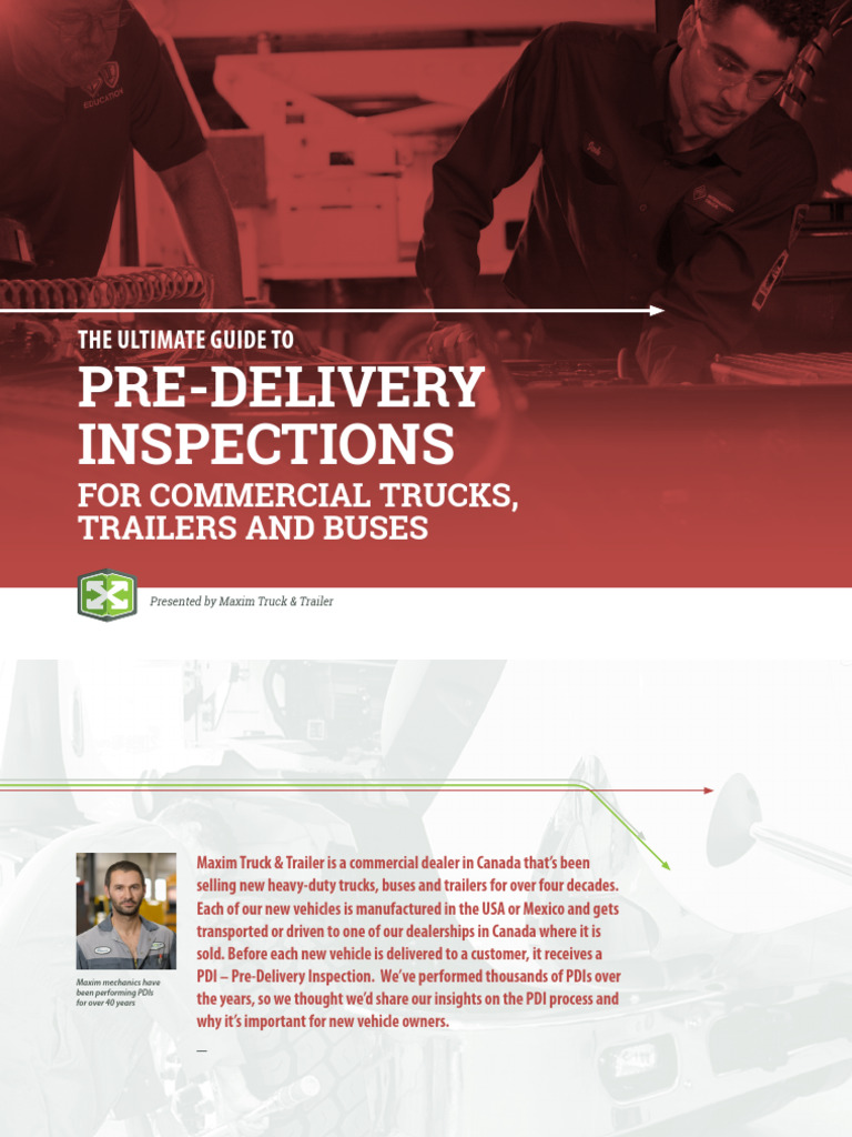 Pre Delivery Inspection Ultimate Guide | Download Free PDF | Truck | Bus