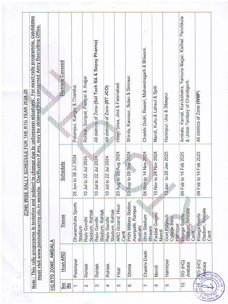 1132 1 Rally Schedule For The RTG Yr 2024-25 | PDF