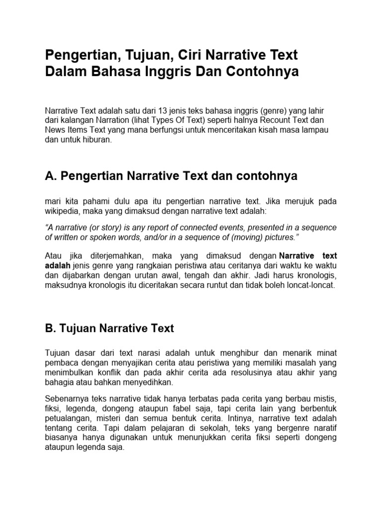 Narrative Text | PDF | Seni & Disiplin Bahasa | Kajian Bahasa Asing