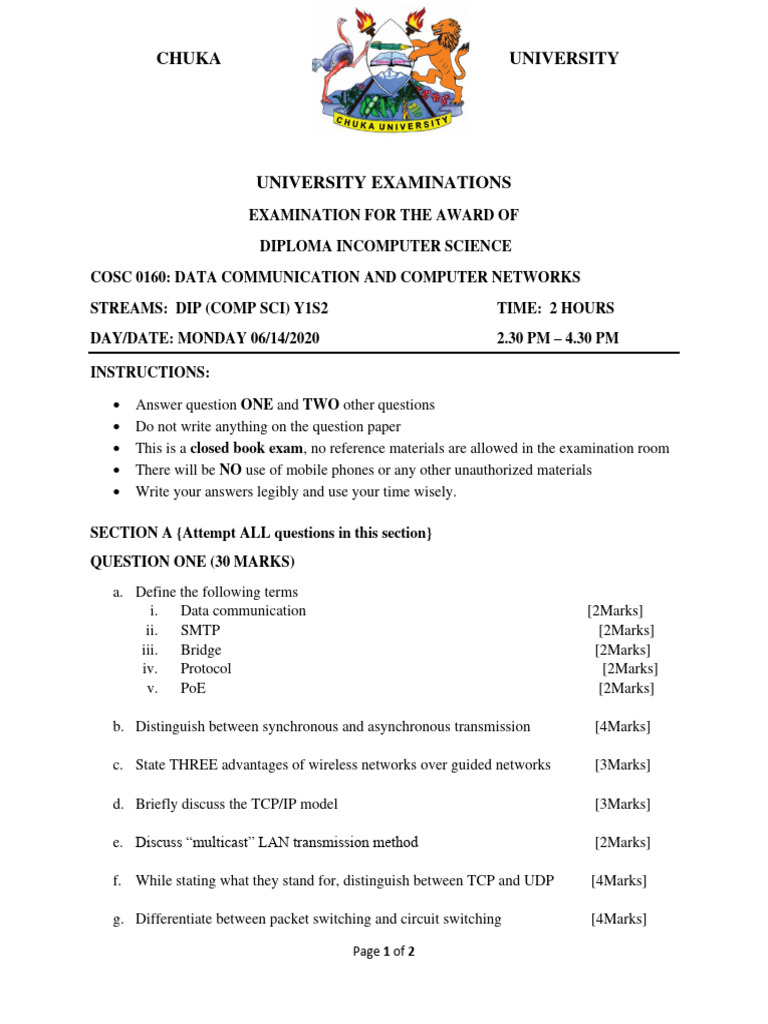 COSC 0160 | PDF | Computer Network | Network Topology