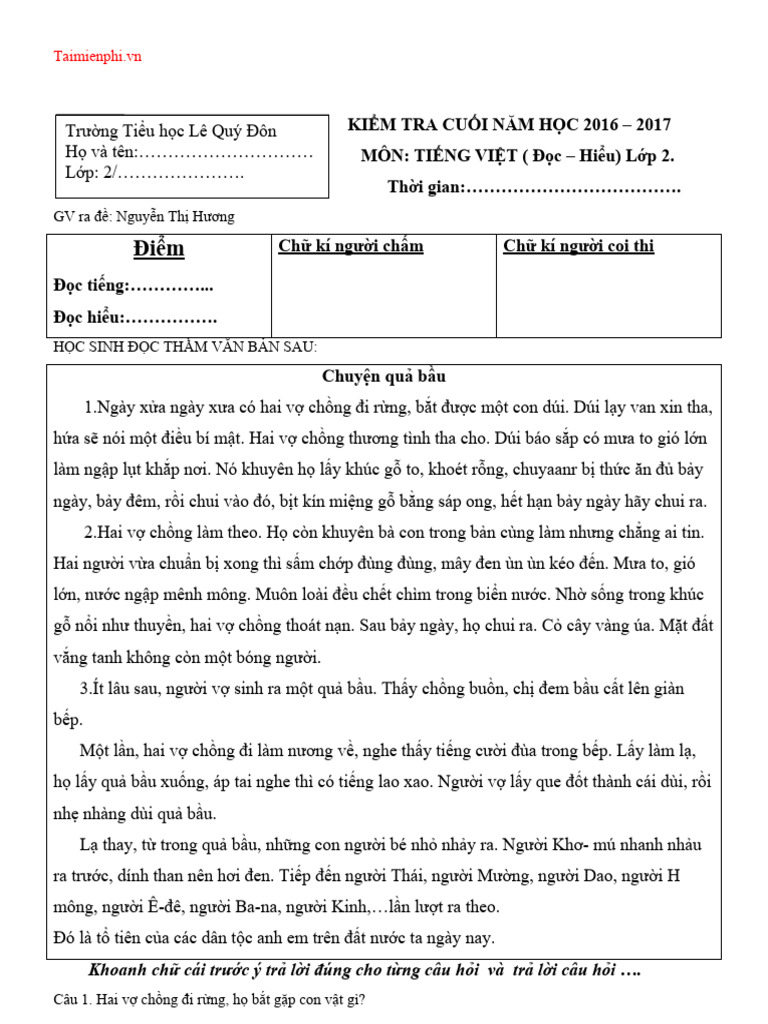 de-thi-giua-hoc-ki-2-mon-tieng-viet-lop-2-de-4 | PDF