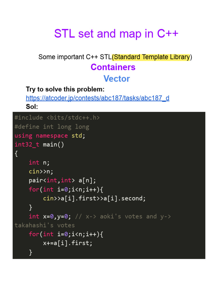 CodeISM Class 5 (STL Set, Map) | PDF | C++ | Function (Mathematics) CodeISM Class 5 (STL Set, Map) | PDF | C++ | Function (Mathematics)