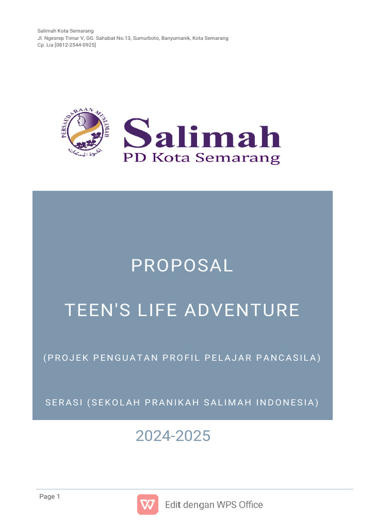 Proposal TLA Serasi | PDF