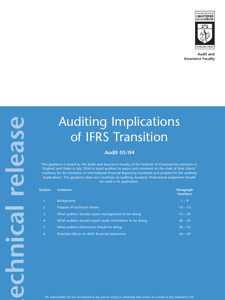 Auditing Implications of IFRS Transition: Audit 03/04 | PDF ...