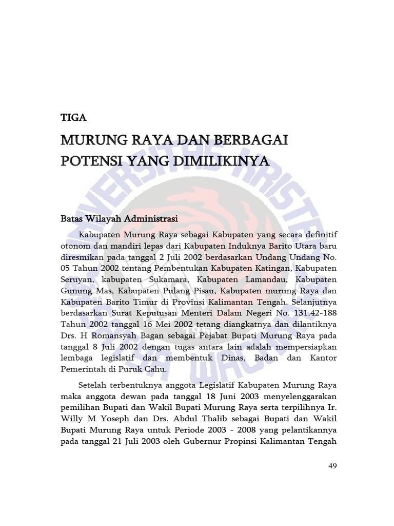 Seputar Kabupaten Murung Raya | PDF
