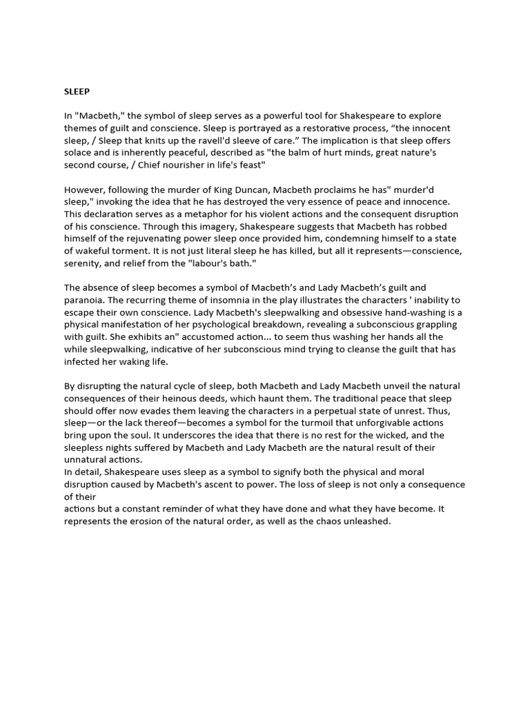 Sleep and Blood PDF | PDF | Macbeth | Sleep