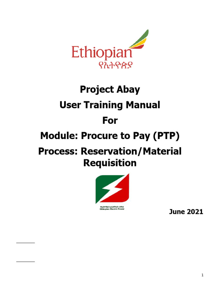 13 SAP EEP PTP Material Requisition or Reservation User Manual | PDF | Software | Computer Science