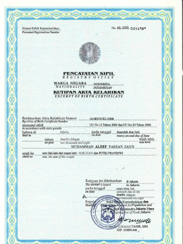 Akte - Muhammad Aleef Farzan Zayd | PDF