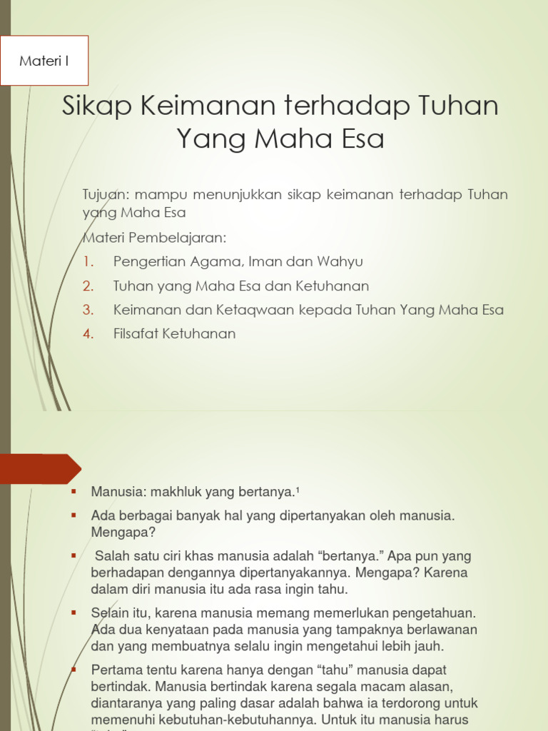 Materi Pendidikan Agama K3 | PDF | Agama & Spiritualitas