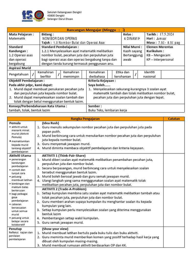 RPH Week 7 - Jumaat | PDF