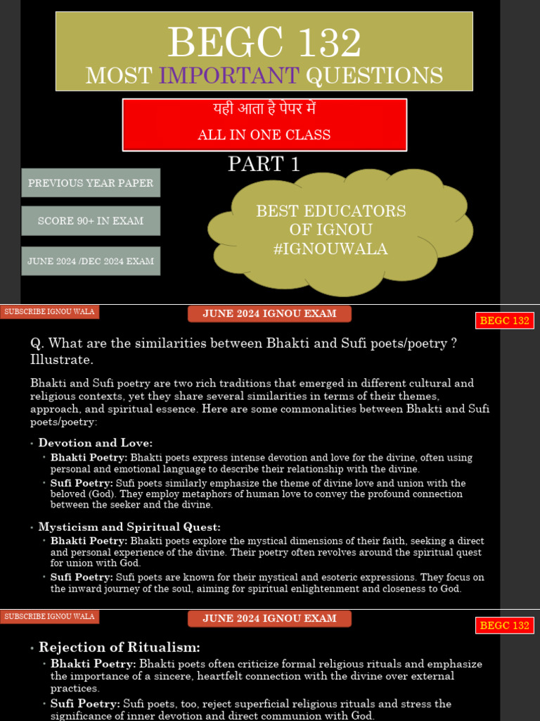 Begc 132 Part 1 | Download Free PDF | Bhakti | Sufism