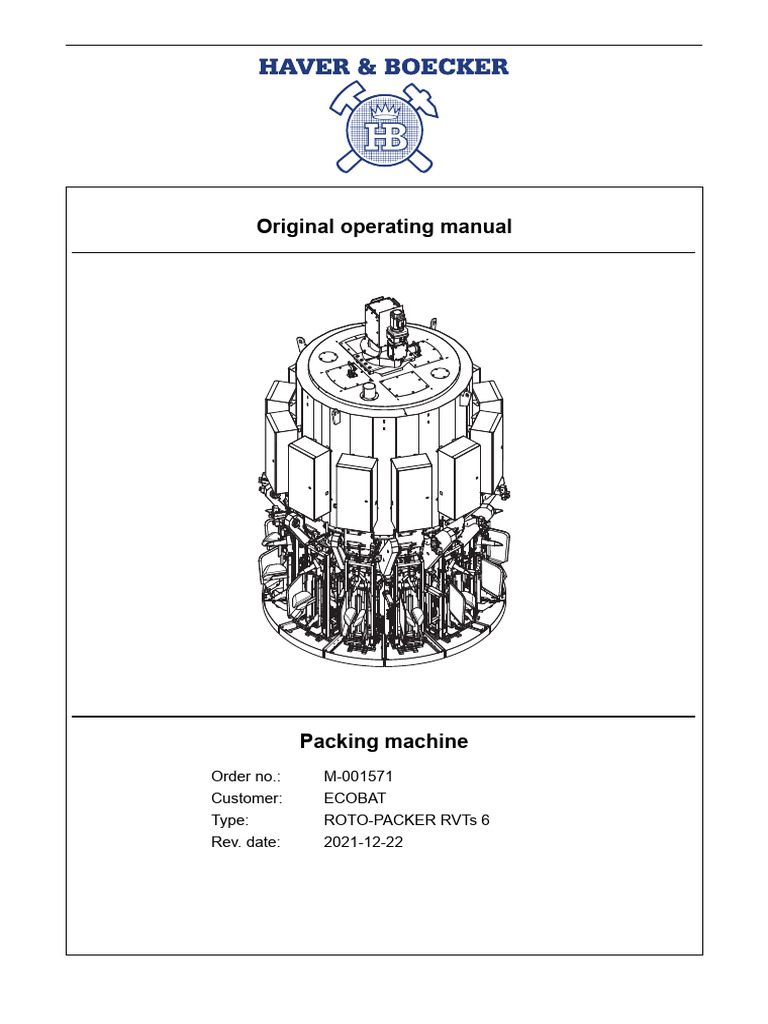 Roto-Packer RVTs 6 Operating Manual | PDF | Menu (Computing) | Copyright