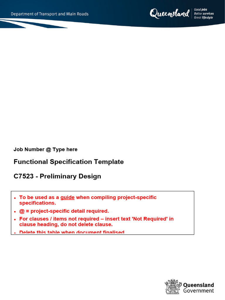 Functional Specification Template C7523 - Preliminary Design | PDF ...