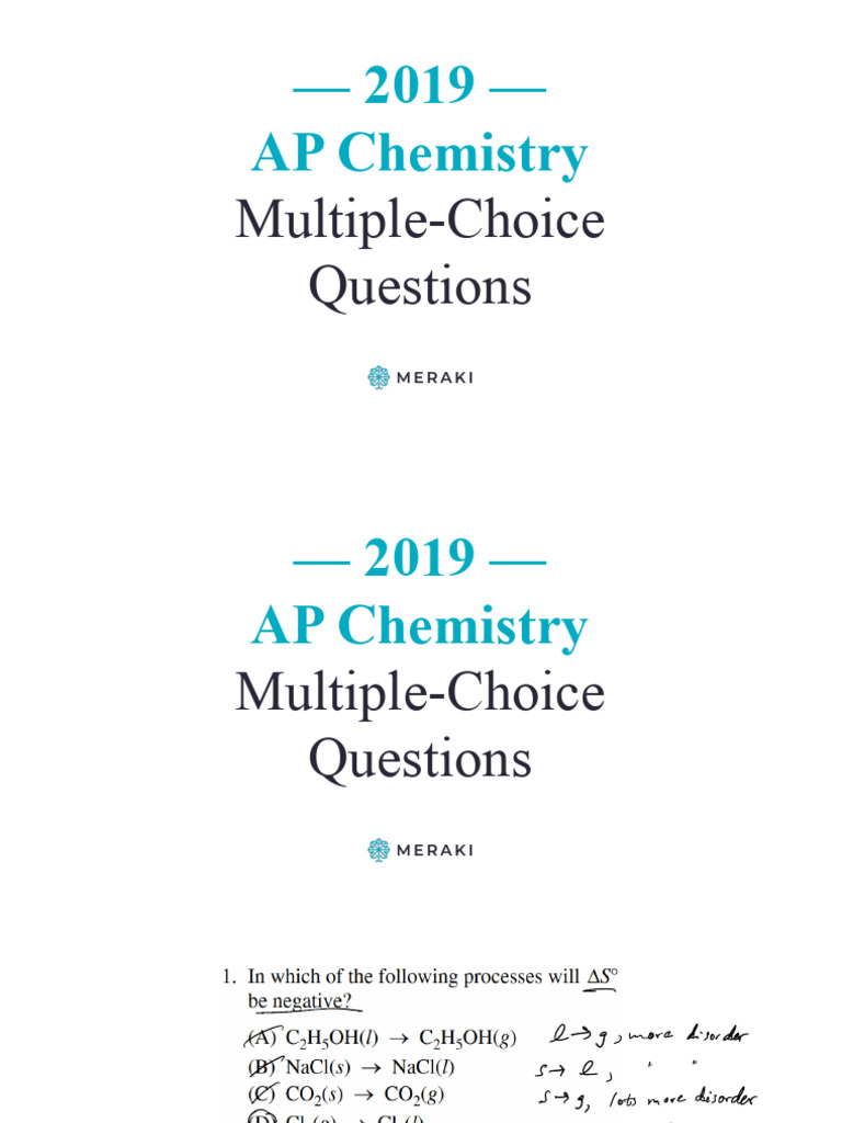 2019 AP Chemistry MC Questions | PDF