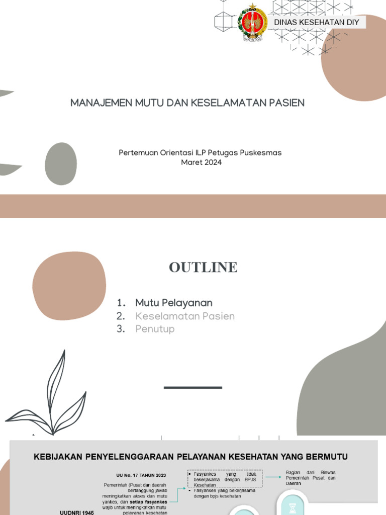 Ilp Kota - Manajemen Mutu Dan Keselamatan | PDF