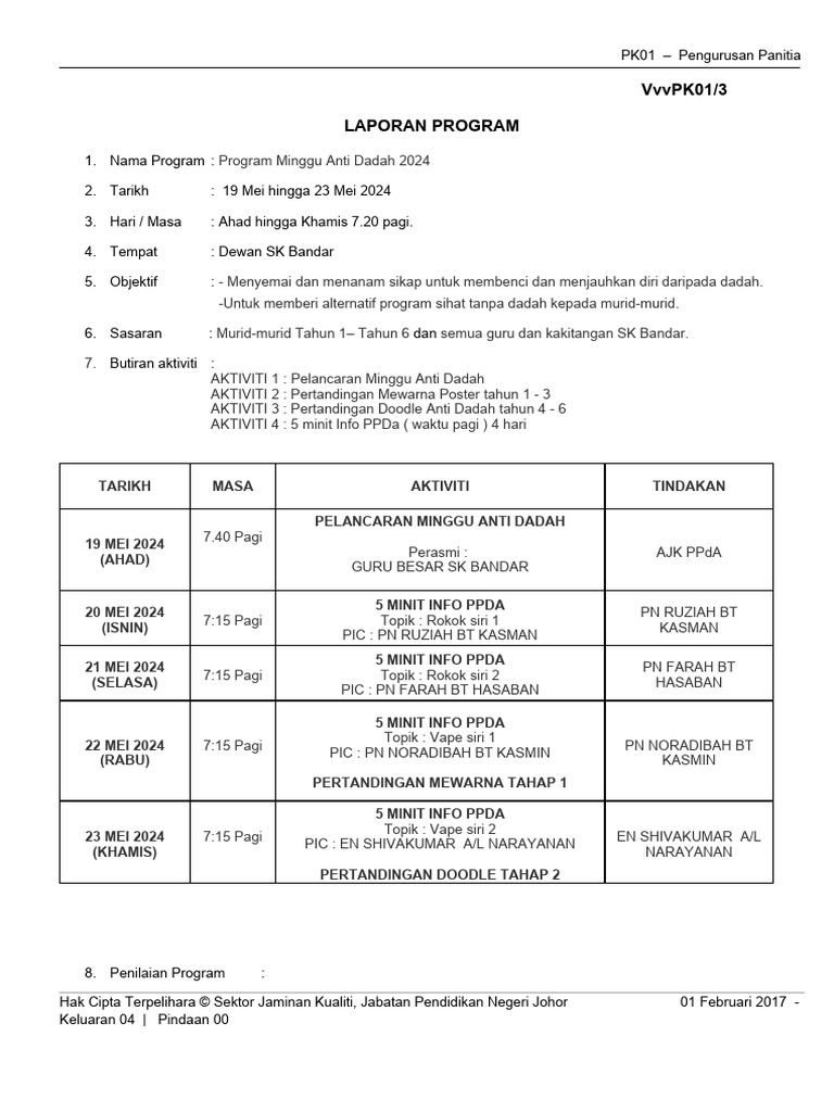 682469710-LAPORAN-PROGRAM-ANTI-DADAH-2023 | PDF