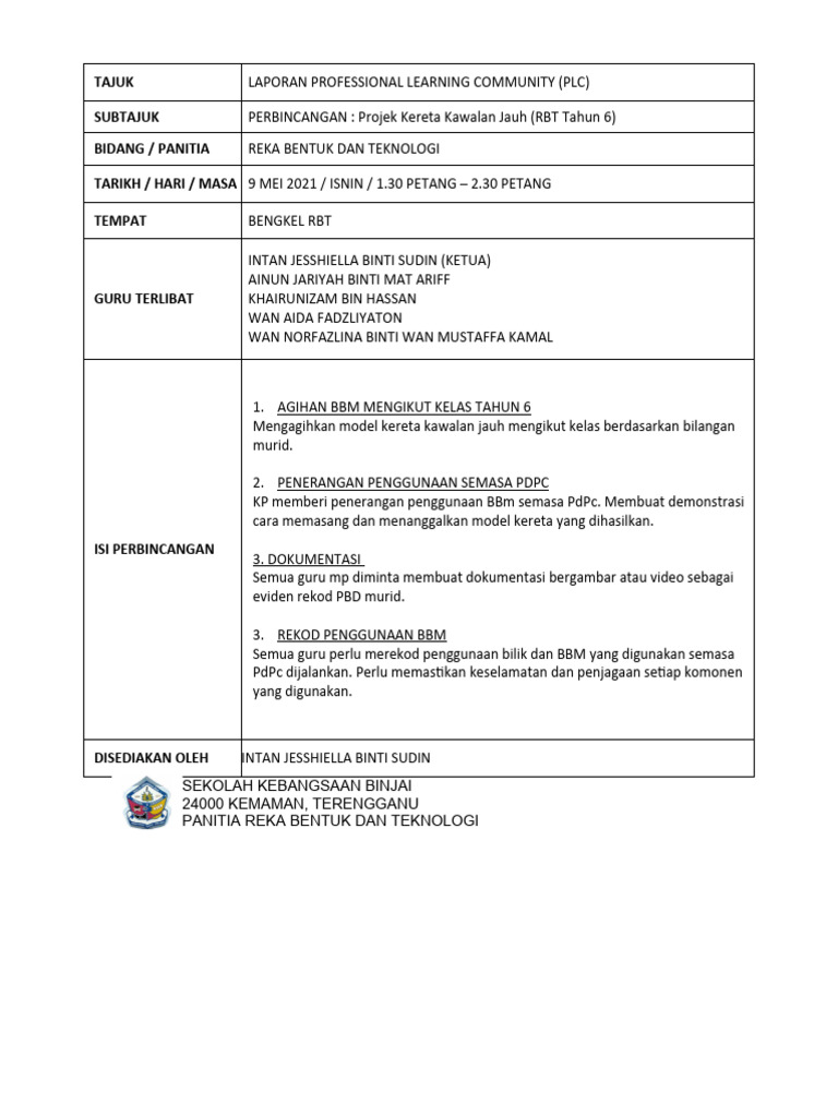 Laporan PLC RBT 3 Mei 2022 | PDF