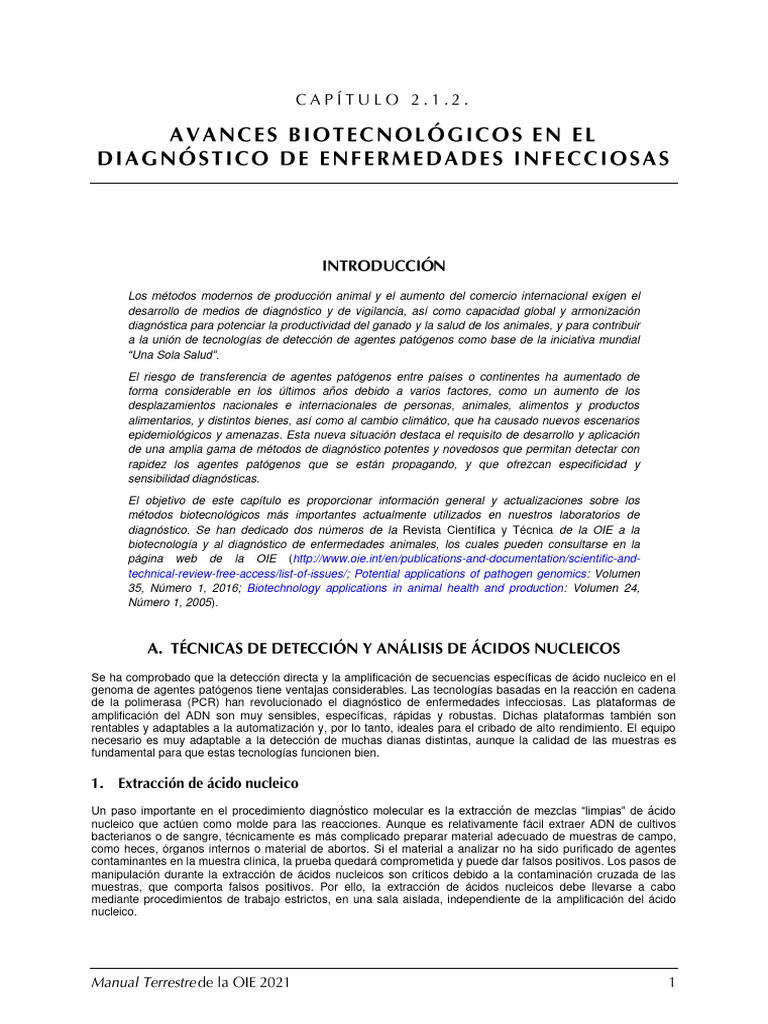 2.01.02 Biotech Diag Inf Dis | PDF | Reacción en cadena de la ...