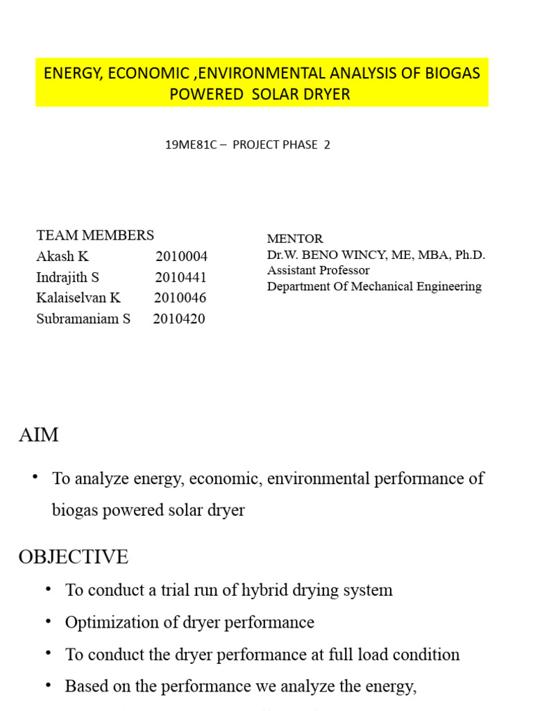 Batch 8 Project Review 2 | PDF | Clothes Dryer | Anaerobic Digestion
