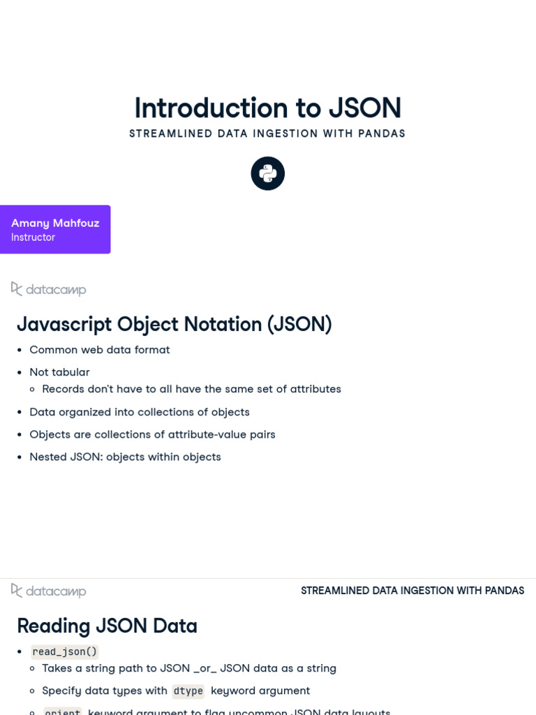 Streamlined Data Ingestion With Pandas Chapter4 | PDF | Json | Statistics Streamlined Data Ingestion With Pandas Chapter4 | PDF | Json | Statistics