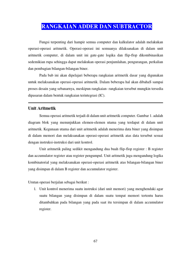 Rang Adder Dan Subtractor | PDF | Metode & Bahan Ajar