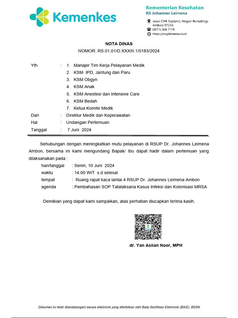 Nota Dinas Pertemuan Dokter | PDF | Kesehatan Holistik | Sains & Matematika
