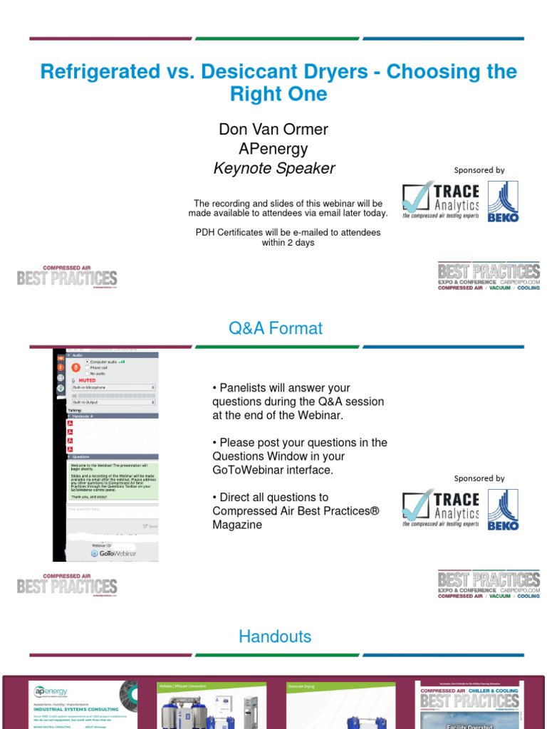 Refrigerated vs. Desiccant Dryers - Choosing The Right One - Rev | PDF ...