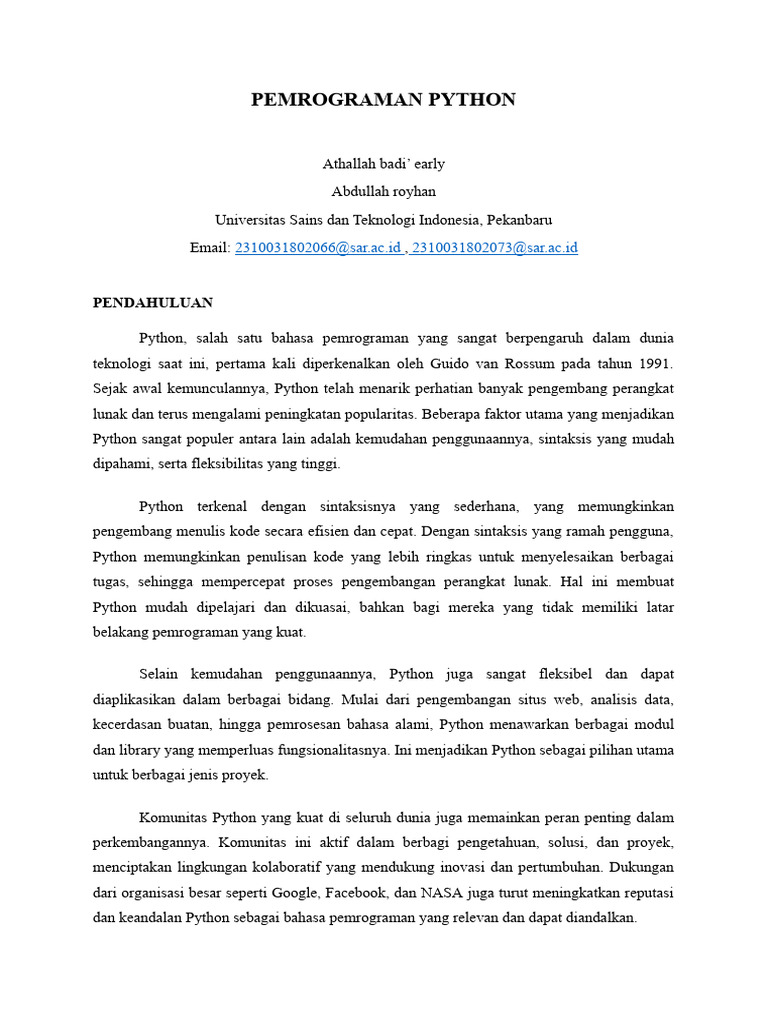 Pemrograman Python Bab 1 Pdf Komputer 6899