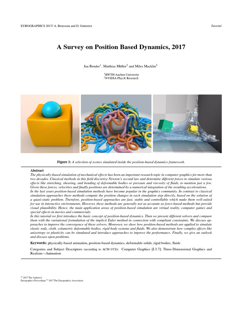 A Survey On Position Based Dynamics, 2017 | PDF | Finite Element Method | Force