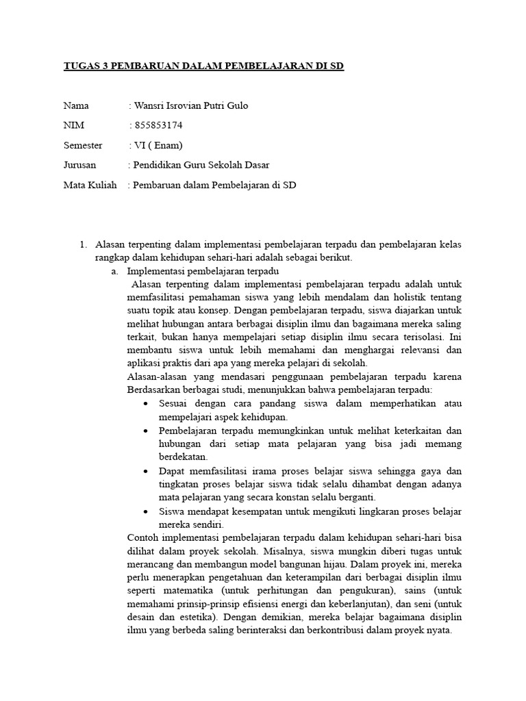 Tugas 3 Pembaruan Dalam Pembelajaran WIP | PDF
