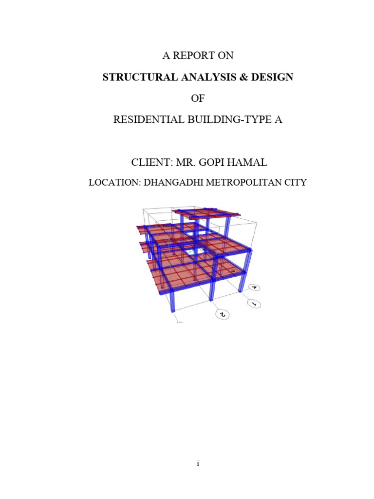 Structural Design Report: Dhangadhi Residential Building | PDF ...