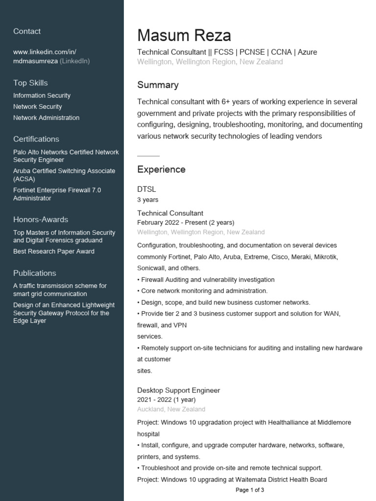 Masum Reza Profile | PDF | Computer Network | Computer Networking