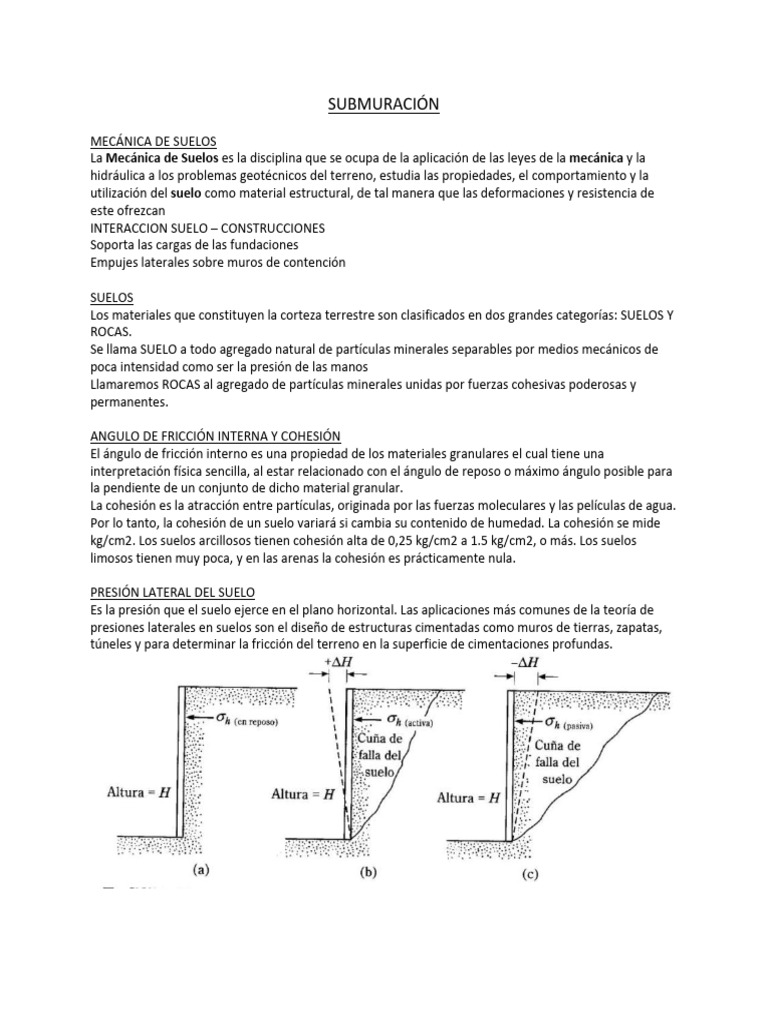 submuracion | Descargar gratis PDF | Hormigón | Mecánica de suelos