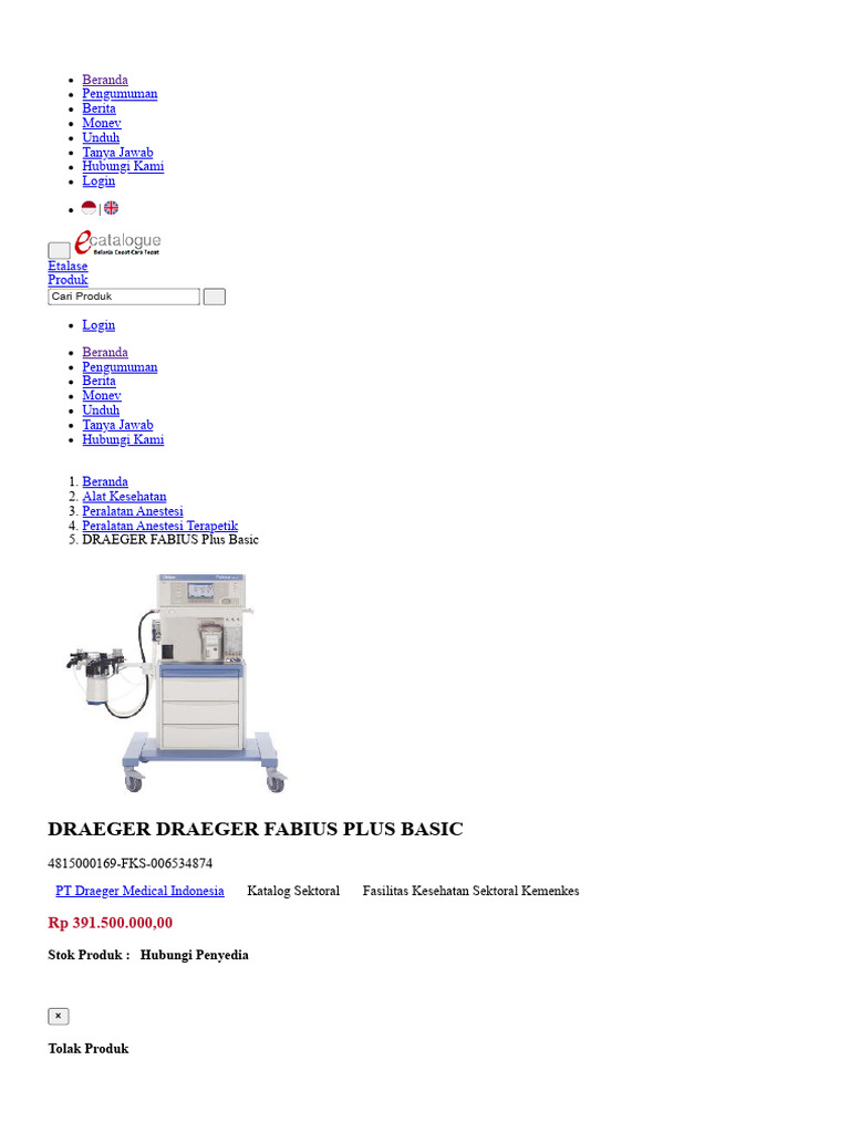 Draeger Fabius Plus Basic | PDF