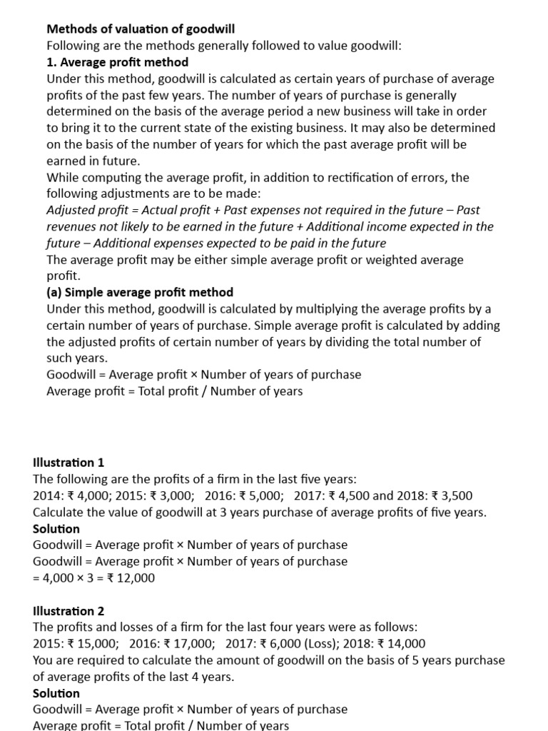Valuation of Goodwill | PDF | Goodwill (Accounting) | Present Value