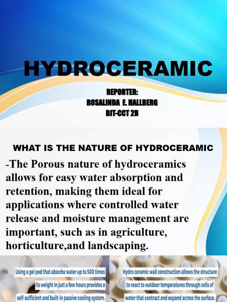 Hydroceramics: Properties and Applications | PDF