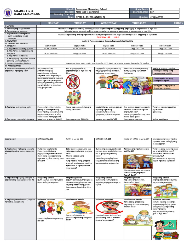 DLL - Esp 4 - Q4 - W2 | PDF