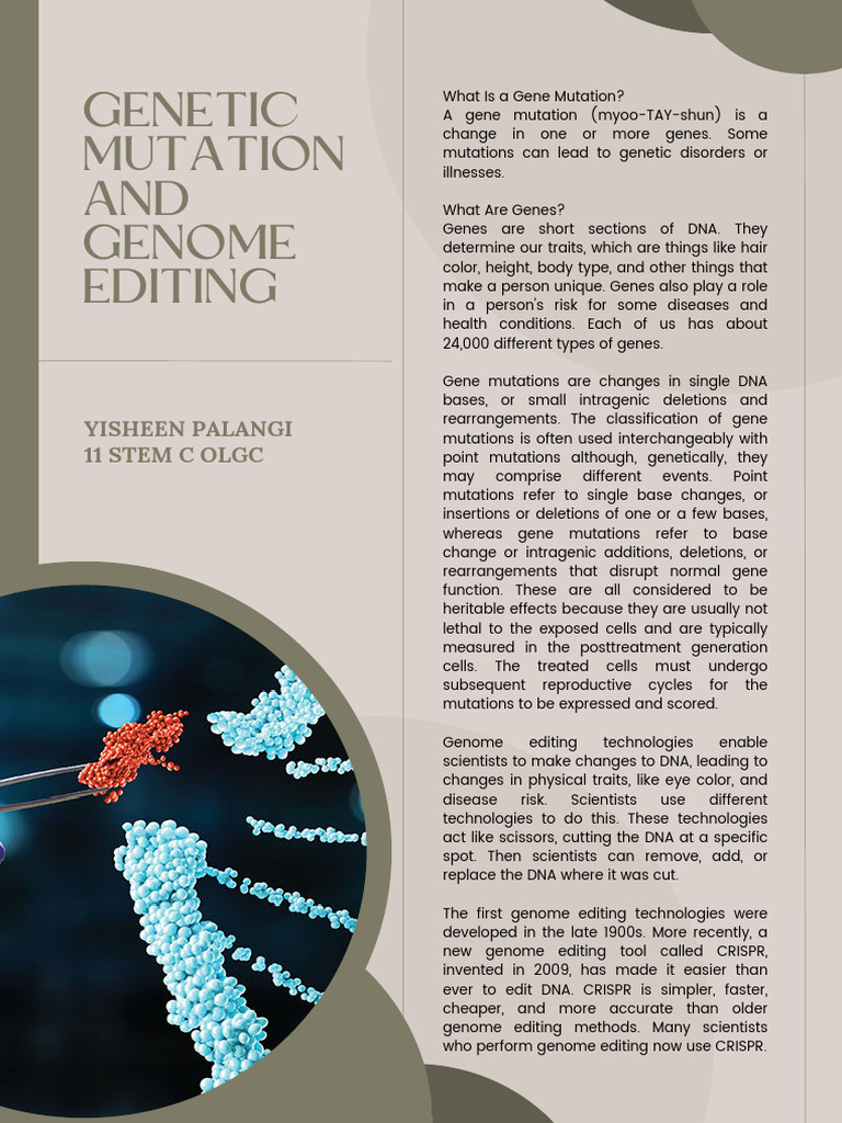 Gene Mutation and Gene Editing | PDF | Gene | Mutation