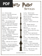 Complete List of Harry Potter Spells | PDF | Harry Potter