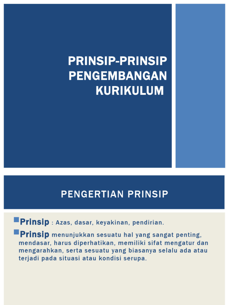 Prinsip-Prinsip Pengembangan Kurikulum | PDF | Karier & Perkembangan