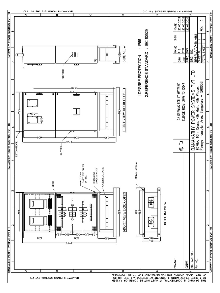 LT Metering Cubicle Drawing | PDF