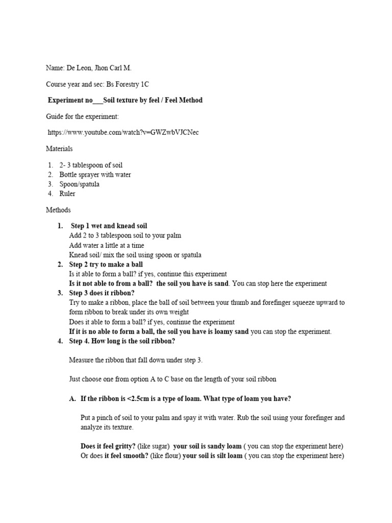 Feel Method | PDF | Soil | Sedimentology