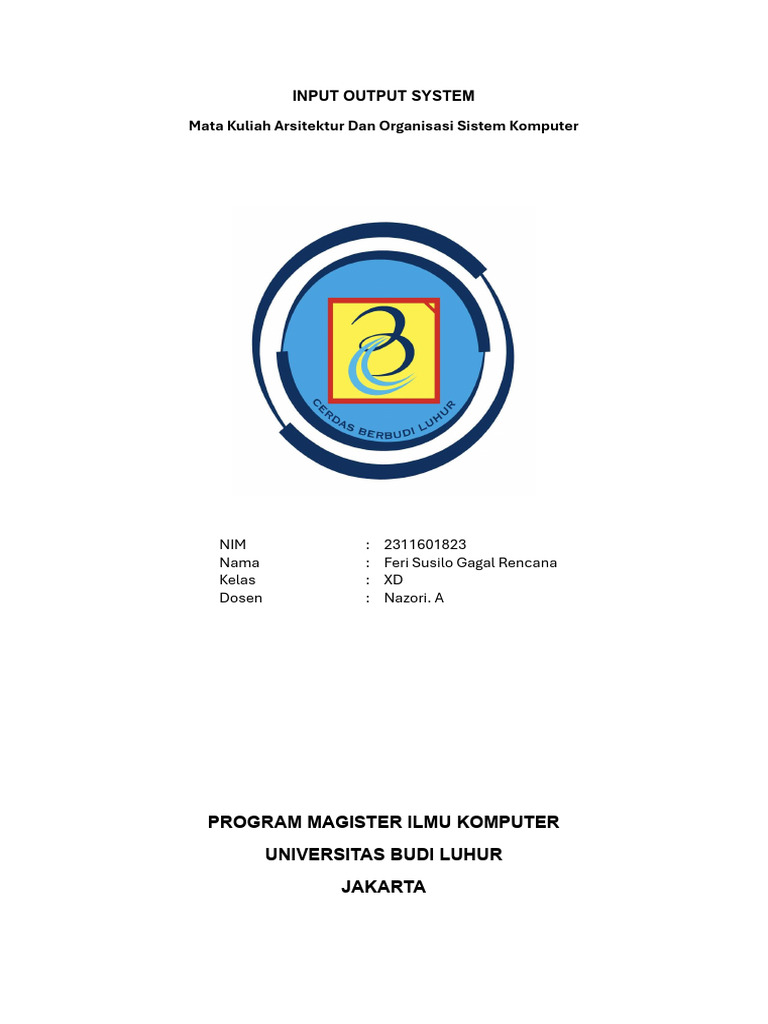 Tugas Topik 3 Elearning Arsitektur Komputer - Input Output System - Feri Susilo GR | PDF